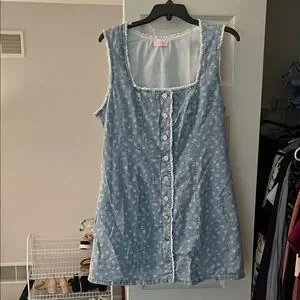Pink Lily | Dresses | Pink Lily Blue Floral Mini Dress | Poshmark